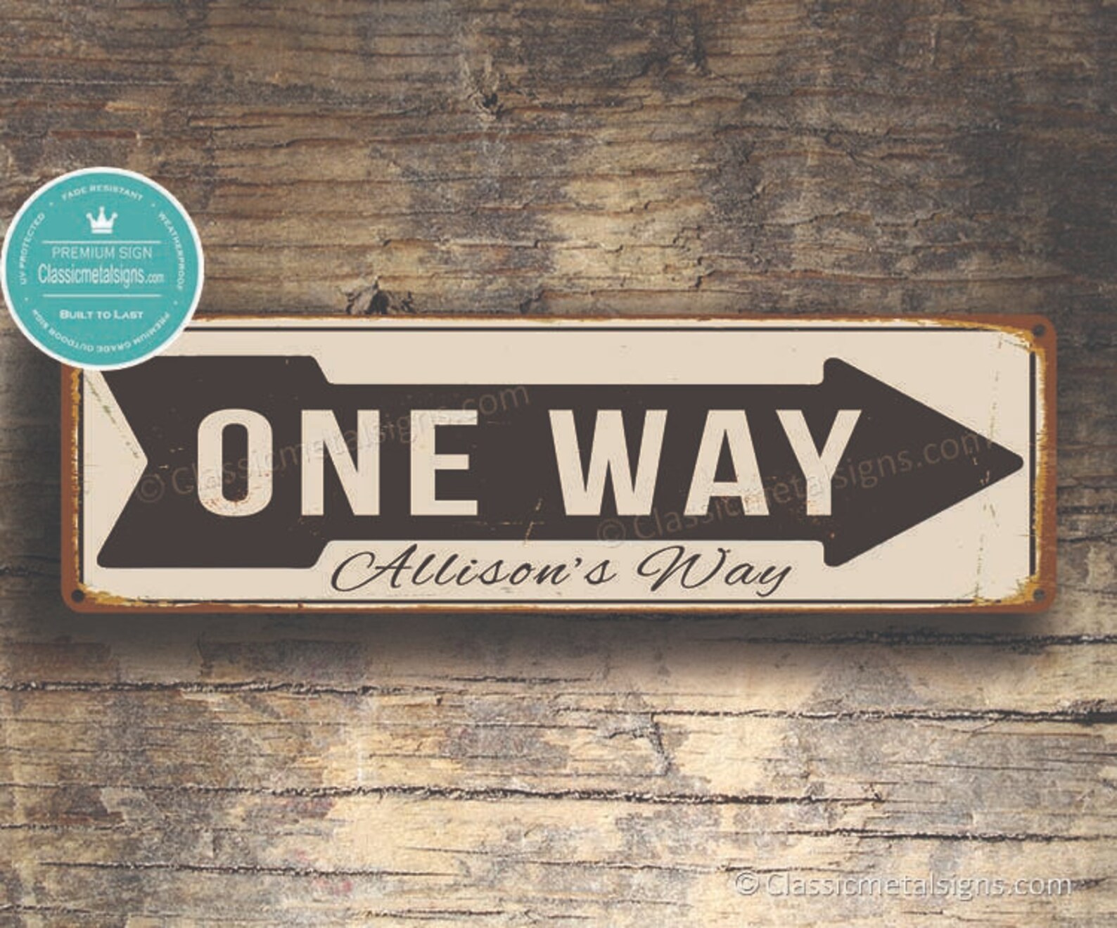 Custom ONE WAY Sign Customizable Sign Personalized One Way | Etsy