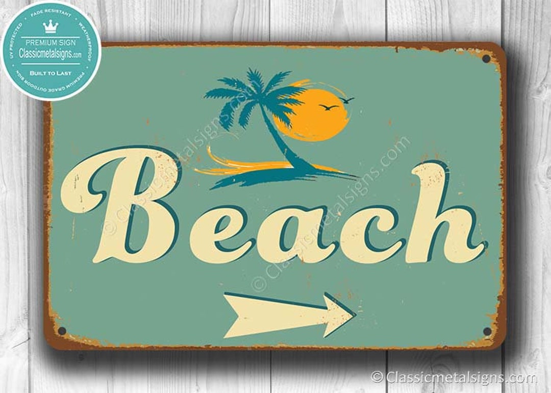 Vintage Style Beach Arrow Sign: Customizable Beach House Decor - Etsy