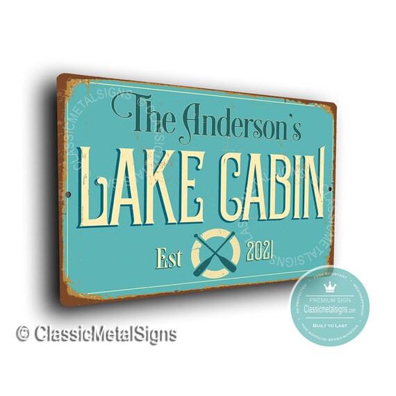 CUSTOM LAKE CABIN Sign Vintage Style Lake Cabin Sign Lake | Etsy