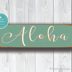 ALOHA SIGN, Aloha Signs, ALOHA, Hawaiian Greeting Sign, Vintage Style ...