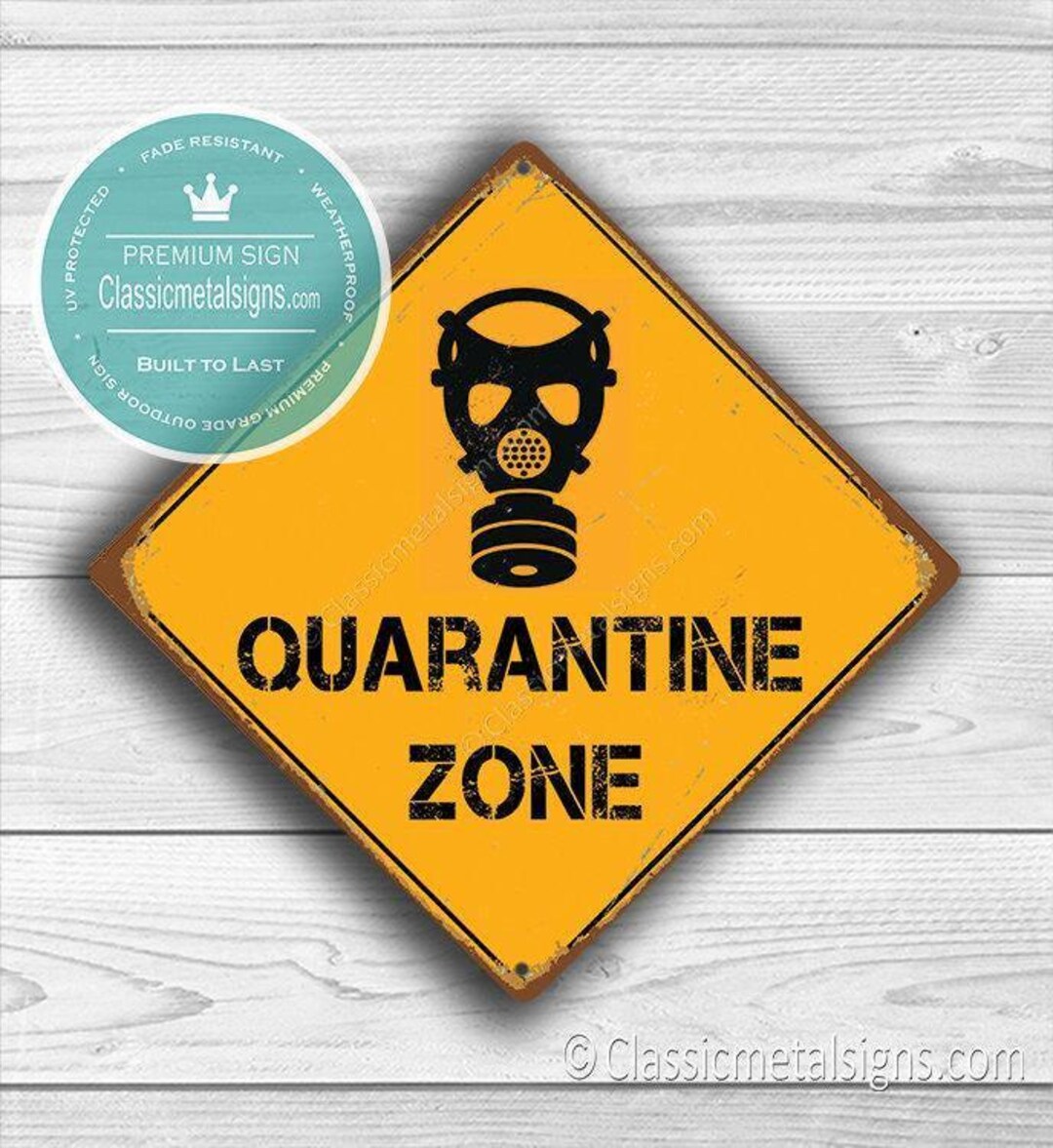 Quarantine Zone Sign: Rustic Vintage Style Room Decor - Etsy