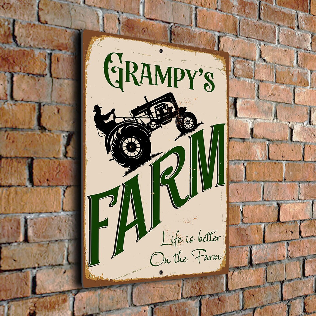 Grampy’s Farm Sign: for Barns or Yards, Vintage Inspired Rustic ...