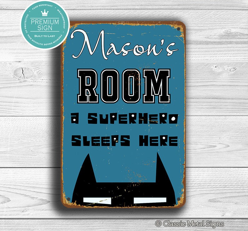 BOYS ROOM SIGN Personalized Boys Room Signs Superhero Sign - Etsy