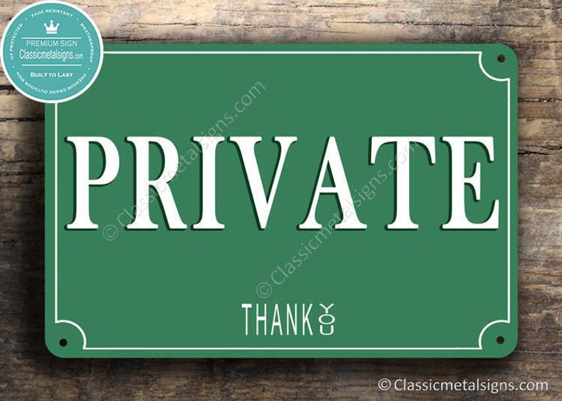 PRIVATE SIGN Private Signs Classic Style Private Sign - Etsy