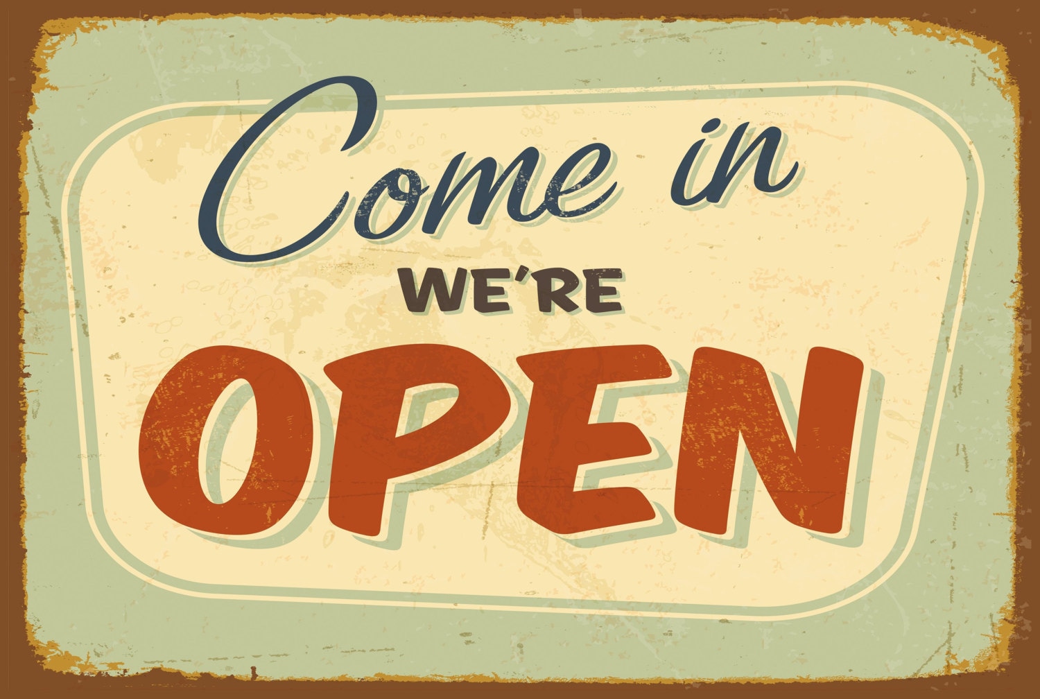 OPEN SIGN Shop Open Sign Vintage Style Open Sign We're - Etsy