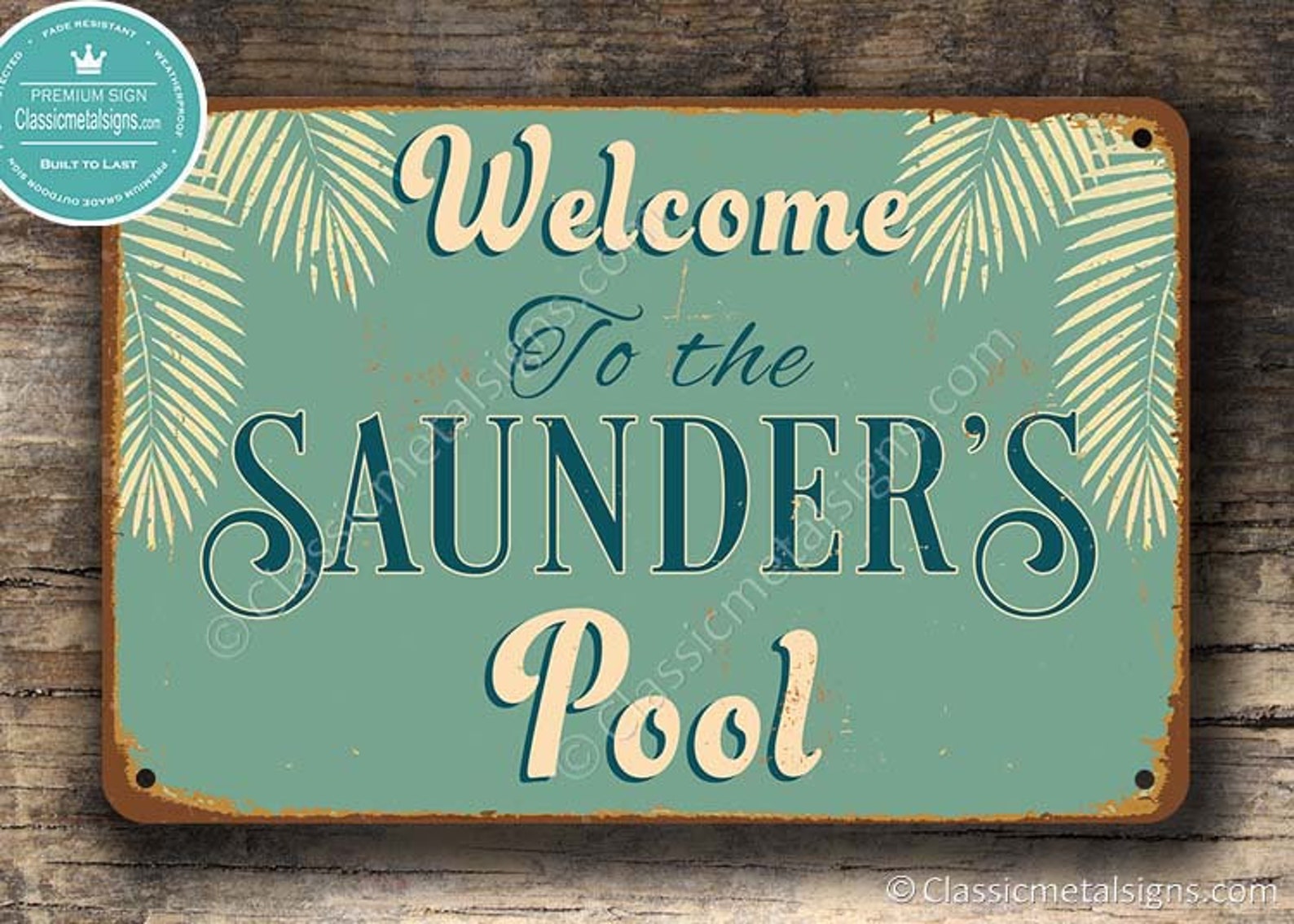 CUSTOM POOL SIGN Customizable Pool Signs Vintage Style Pool - Etsy