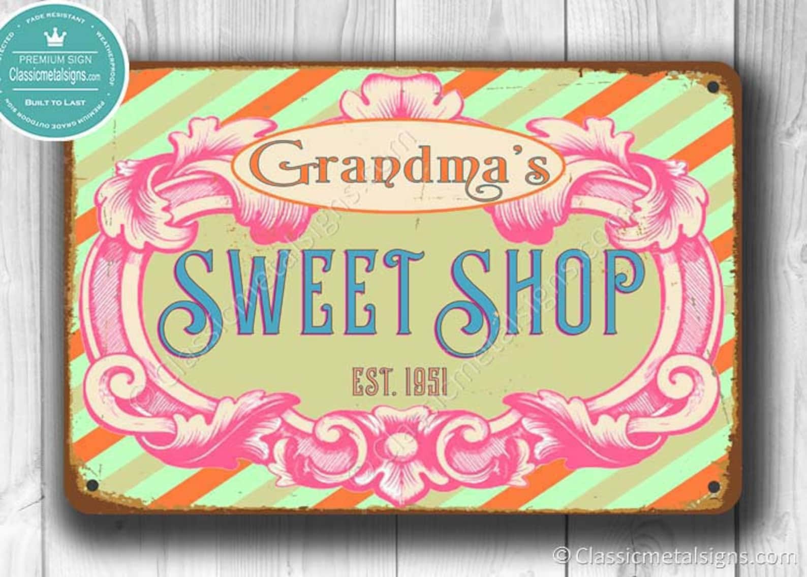 Custom SWEET SHOP SIGN, Vintage Style Sweet Shop Sign, Customizable ...