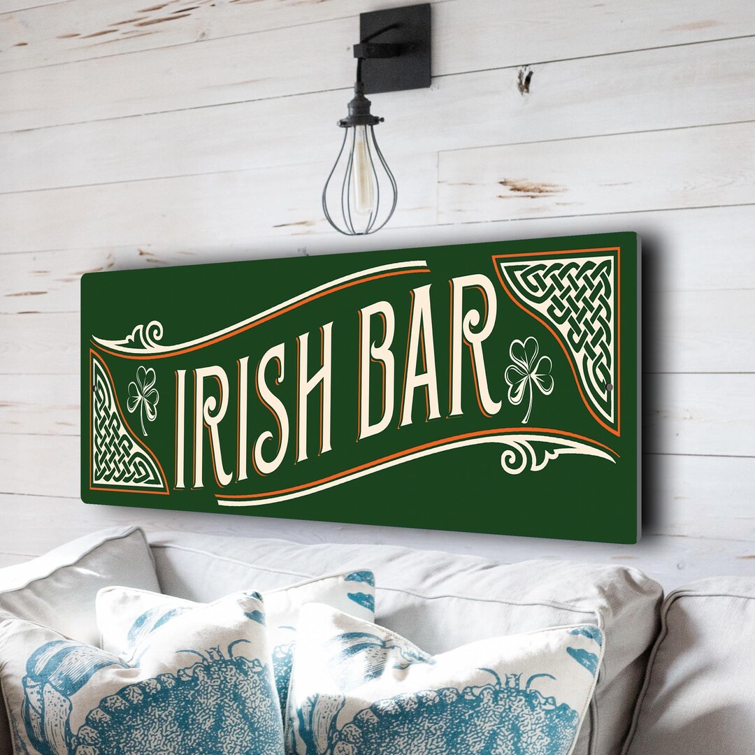 Classic Irish Bar Sign: Home Pub Plaque, Celtic Bar Décor From Ireland ...