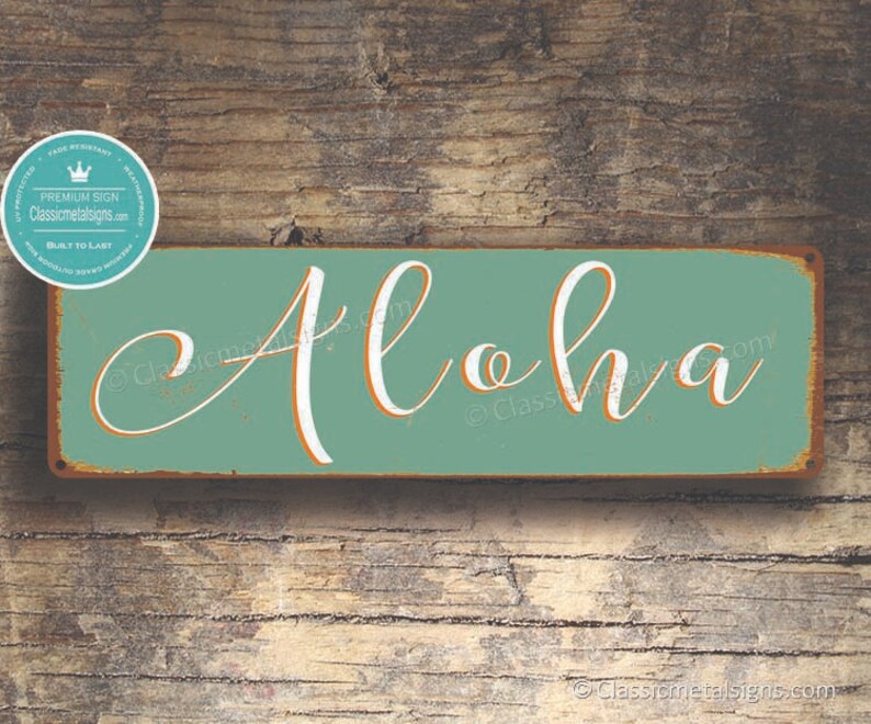ALOHA SIGN Aloha Signs ALOHA Hawaiian Greeting Sign - Etsy