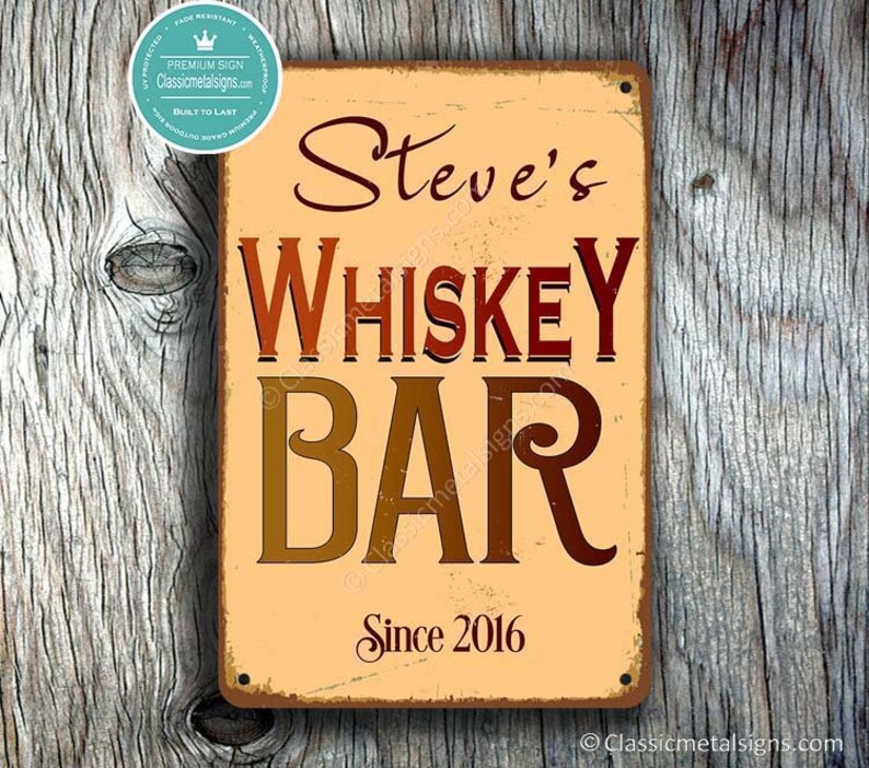 CUSTOM WHISKEY BAR Sign Personalized Whiskey Sign Vintage - Etsy