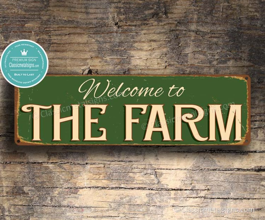 Vintage Style Welcome to the Farm Sign: Rustic Aluminum Composite ...