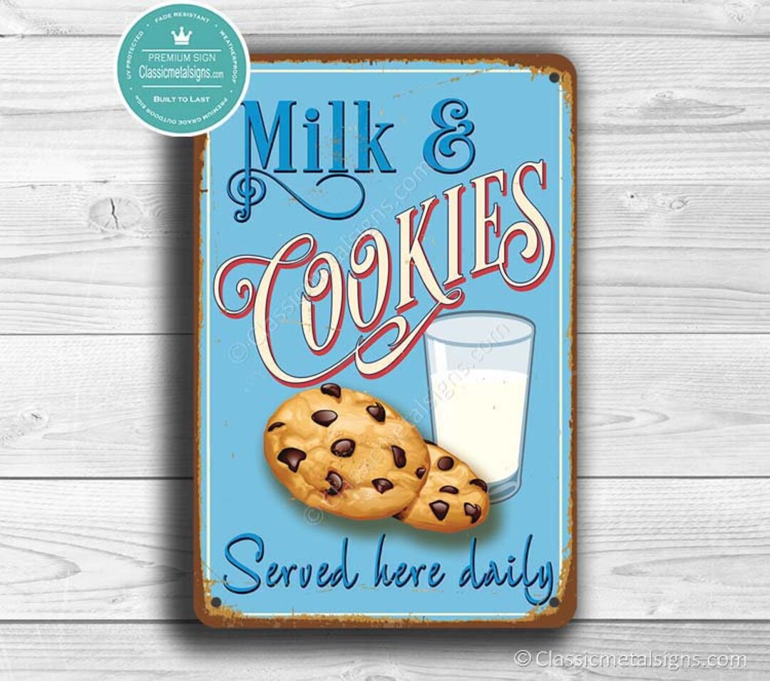 MILK AND COOKIES Sign, Vintage Style Milk and Cookies Sign ...