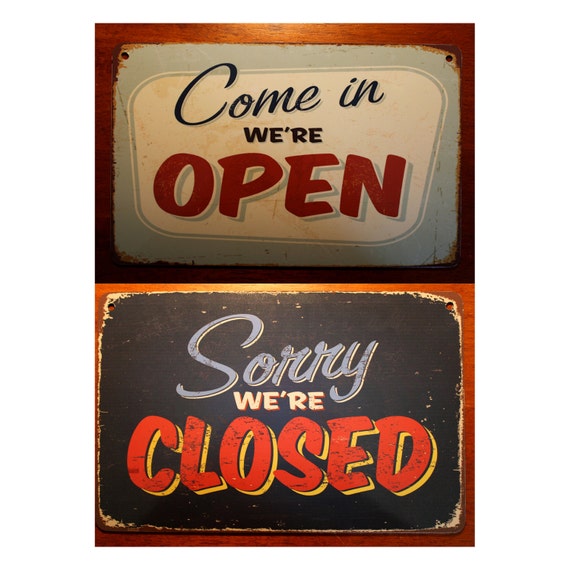 Vintage Open And Closed Signs