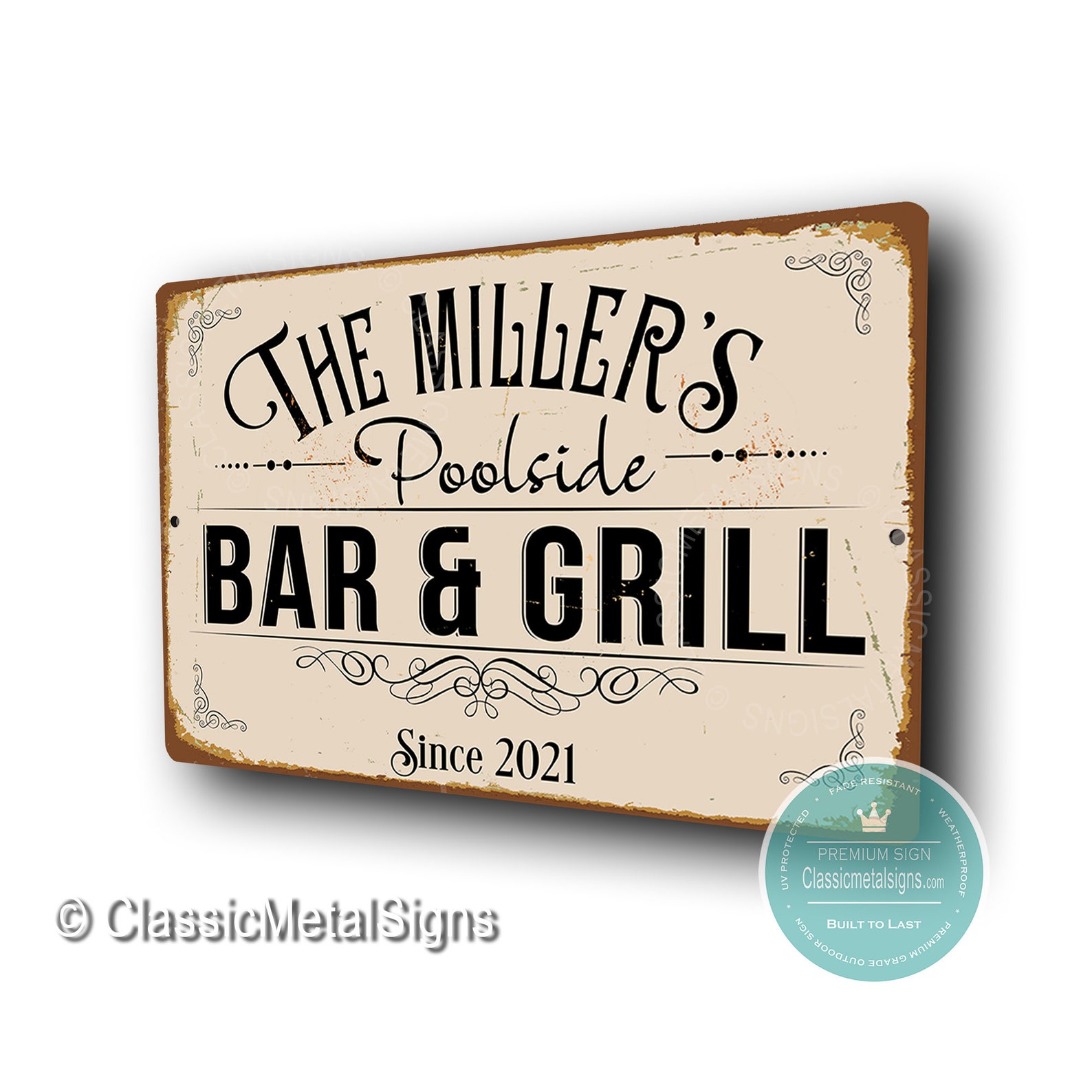 CUSTOM POOLSIDE Bar and Grill Sign Poolside Bar and Grill - Etsy