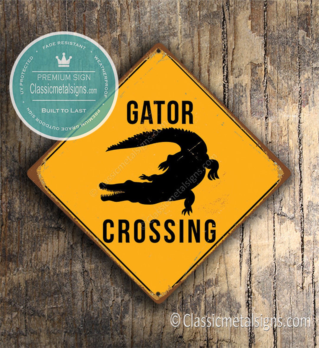 GATOR CROSSING SIGN - Gator Crossing Signs, Warning Gator Crossing ...