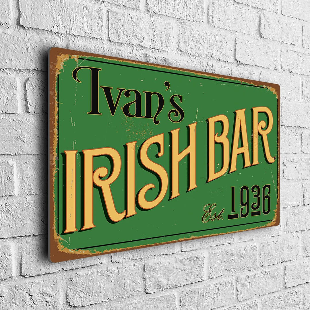 Customizable Irish Bar Sign: Vintage Style Home Bar Decor - Etsy