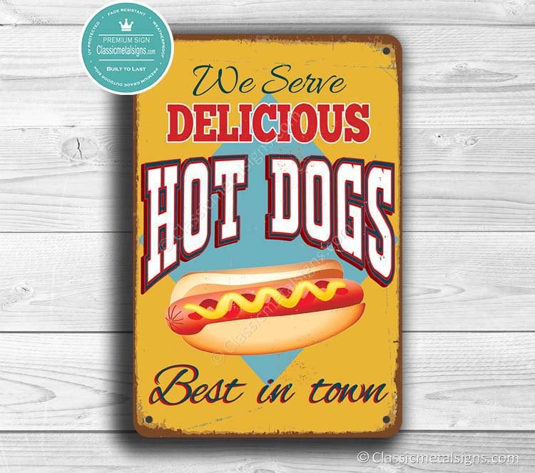 HOT DOG SIGN Vintage Style Hot Dog Sign Restaurant Sign Hot | Etsy Canada
