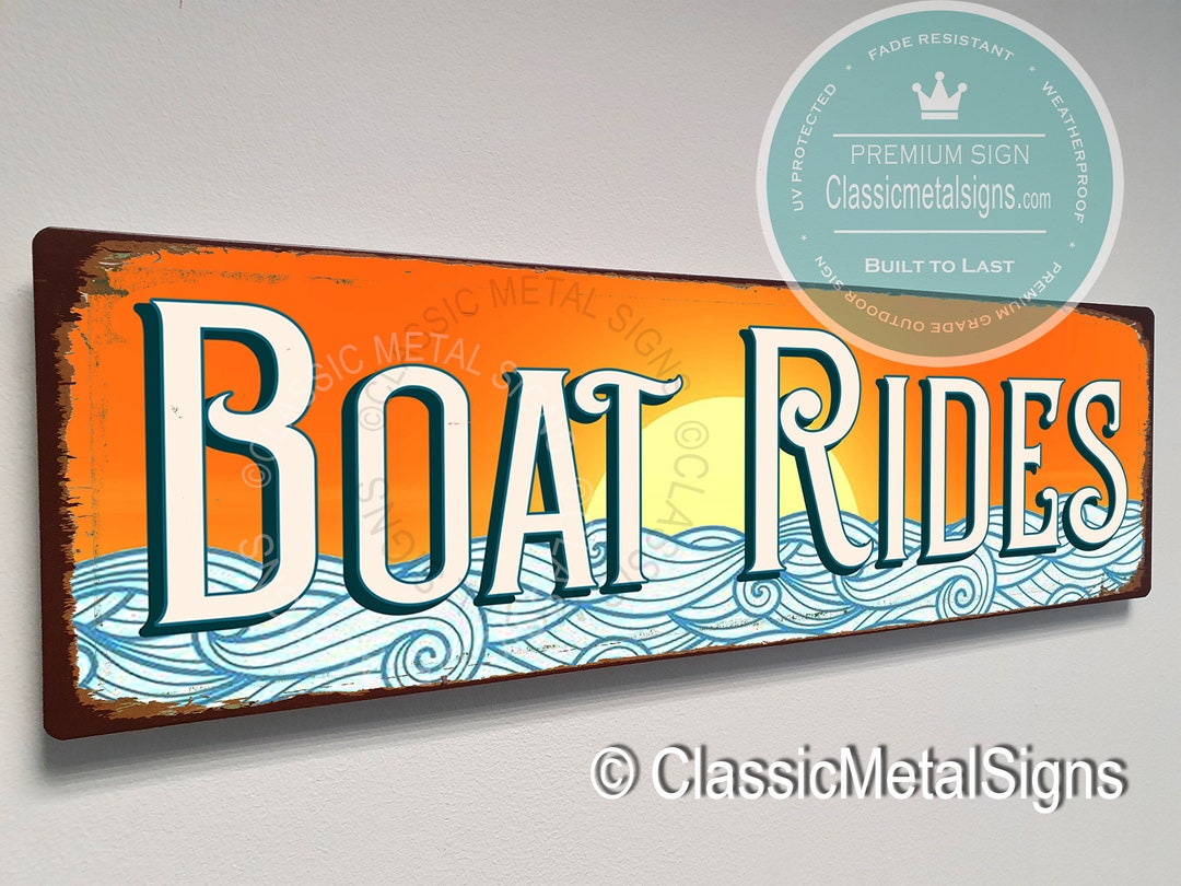 BOAT RIDES SIGN for Lake House, Boat Rides Sign, Outdoor Signs, Lake ...