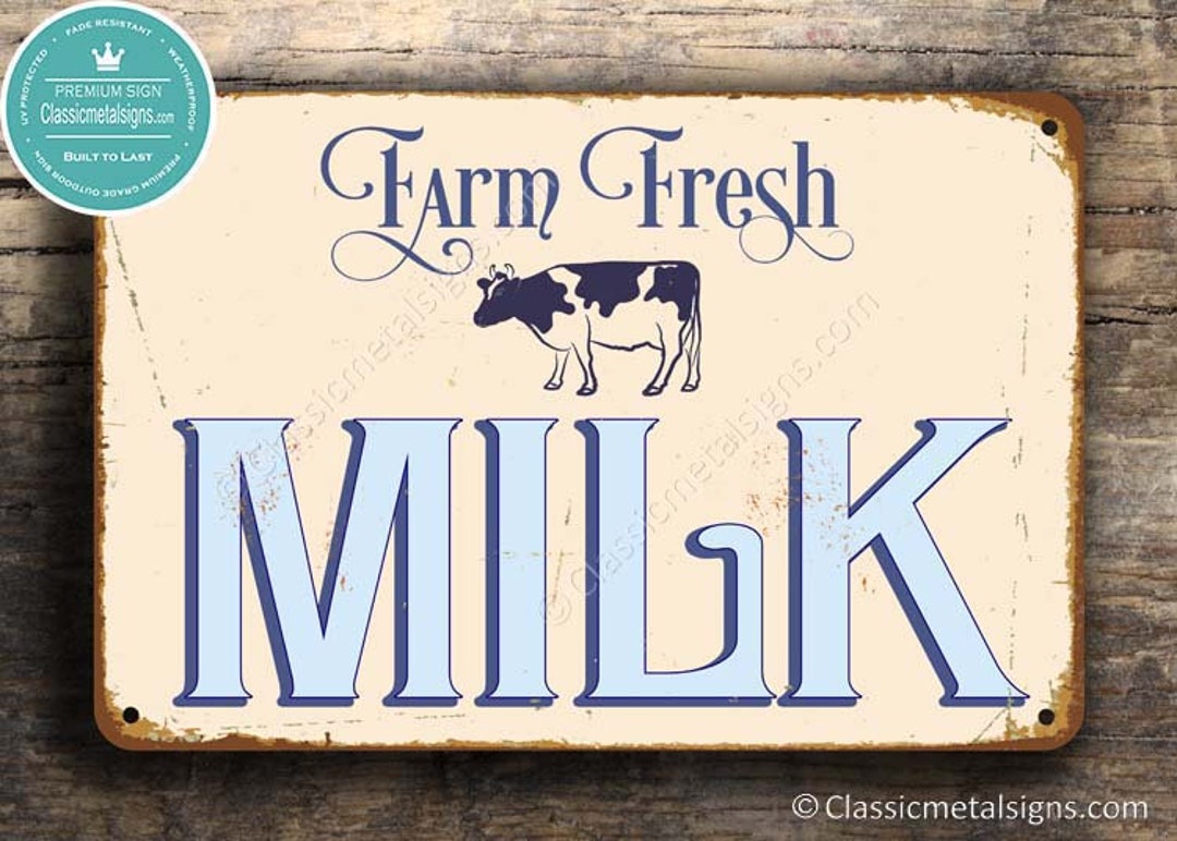 FRESH MILK SIGN, Fresh Milk Signs, Vintage Style Milk Sign, Farm Fresh ...