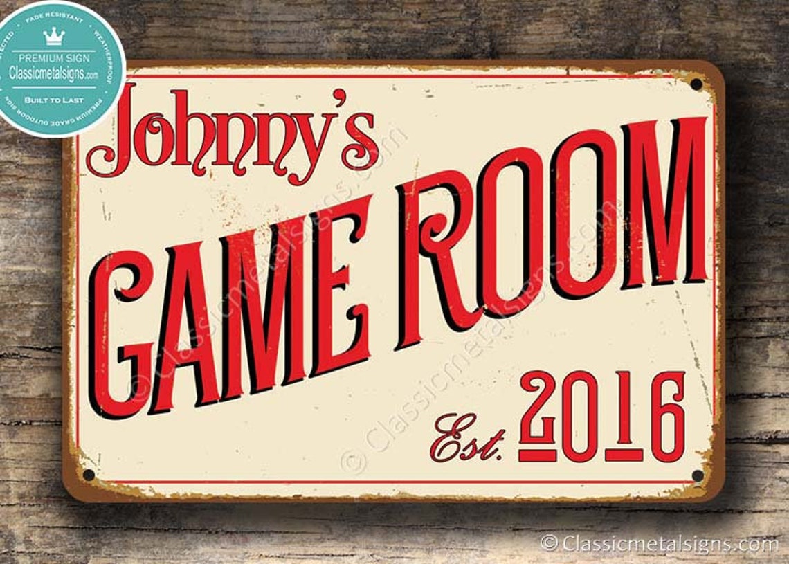GAME ROOM SIGN Customizable Game Room Vintage Style Game - Etsy