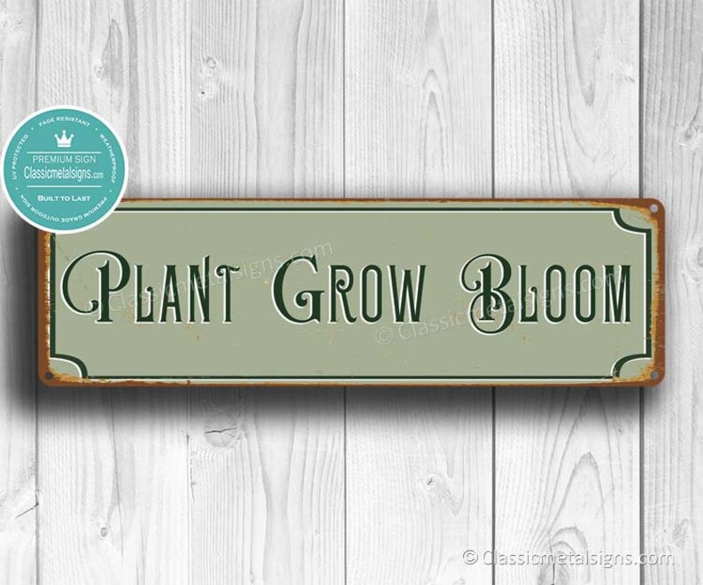 GARDEN SIGNS Plant Grow Bloom Garden Sign Vintage Style - Etsy