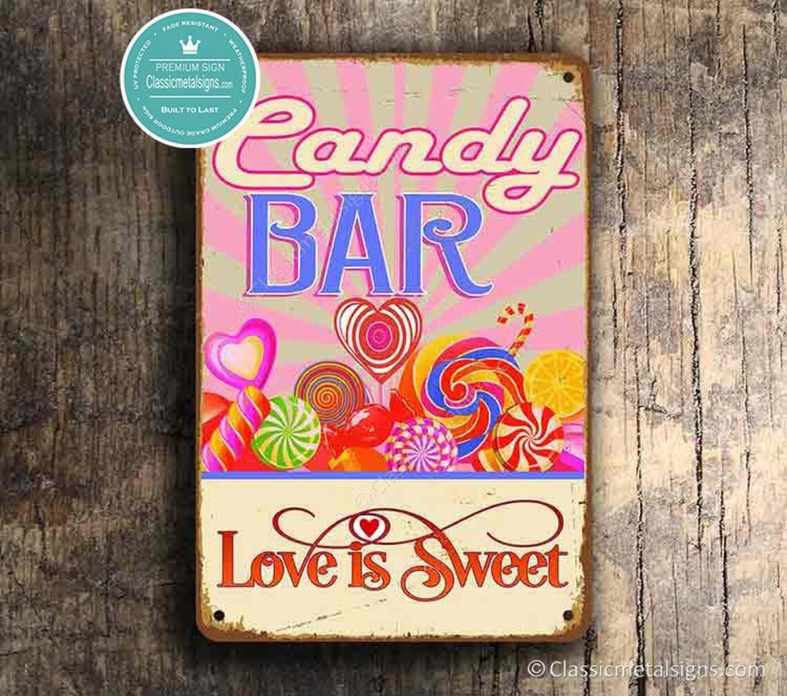 CANDY BAR SIGN Candy Bar Signs Vintage Style Candy Bar Sign | Etsy