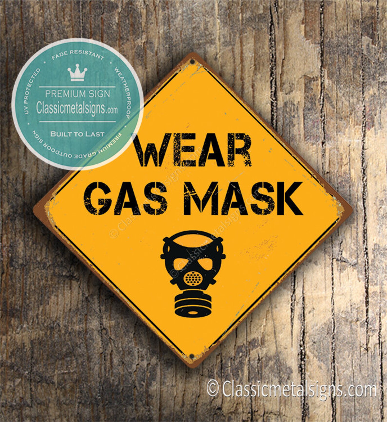WEAR GAS MASK Sign Gas Mask Signs Danger Wear Gas Mask | Etsy