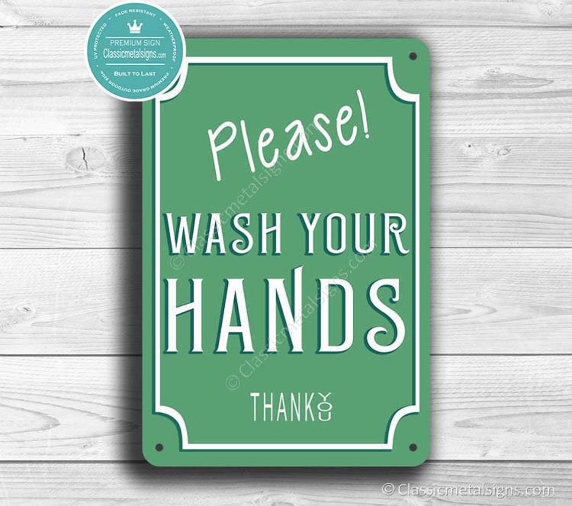 WASH YOUR HANDS Sign Please Wash Your Hands Sign Classic - Etsy