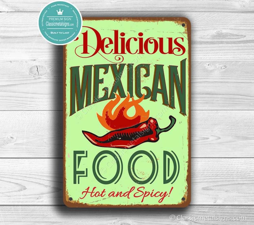 Vintage Style Mexican Food Aluminum Composite Sign: Restaurant Decor - Etsy