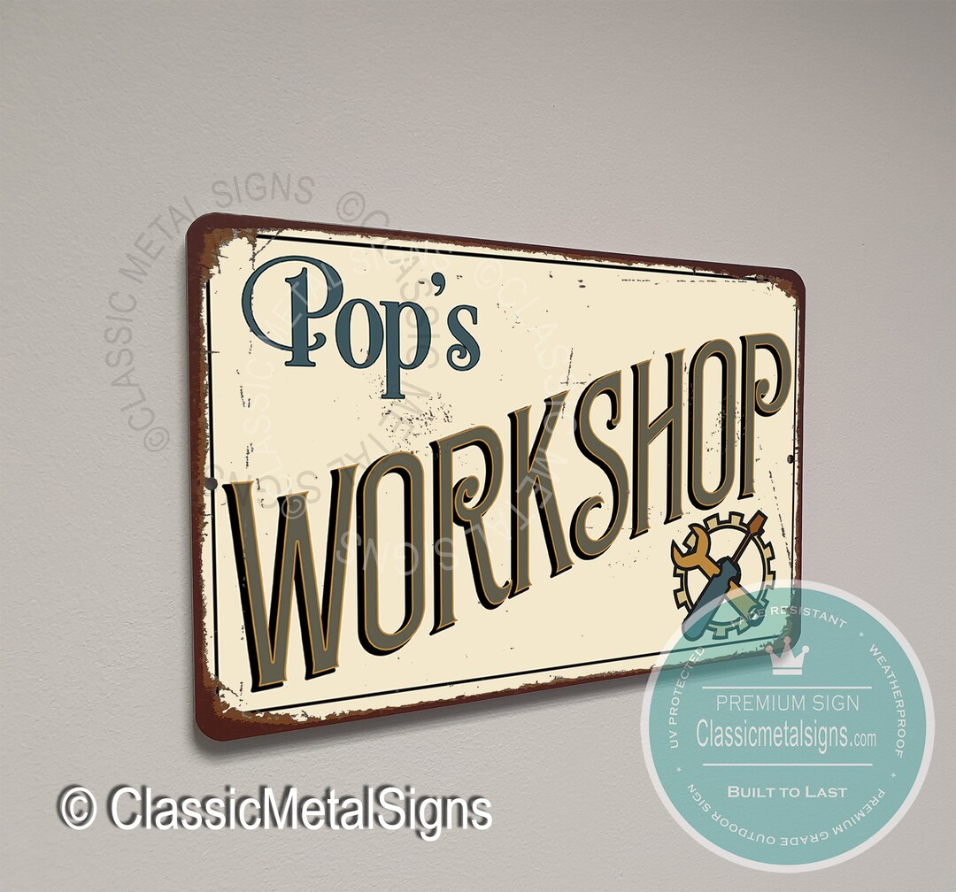 Gift for Pop, Pop's Workshop Sign, Gift for Pop Sign, Pop's Sign Gift ...