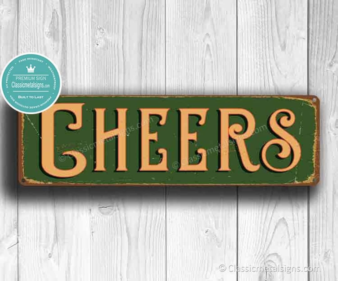 CHEERS SIGN, Cheers Signs, Cheers Sign, Pub Decor, Vintage Style Cheers ...