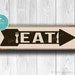 EAT Sign, Kitchen Signs, Diner Eat Sign Restaurant Eat Sign, Vintage ...