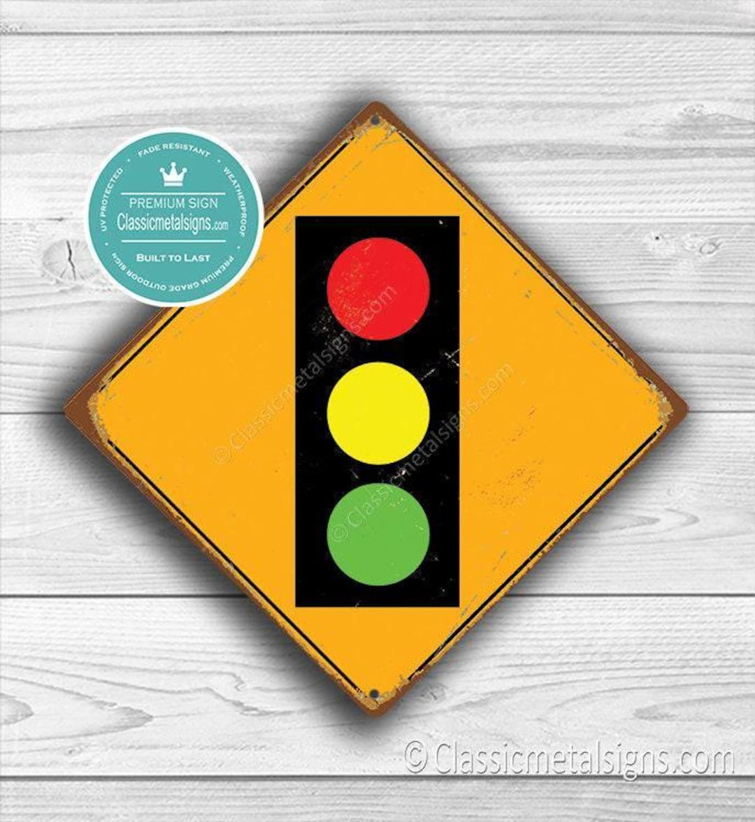 Traffic Light Sign: Vintage Kids Room Decor (Indoor or Outdoor) - Etsy ...