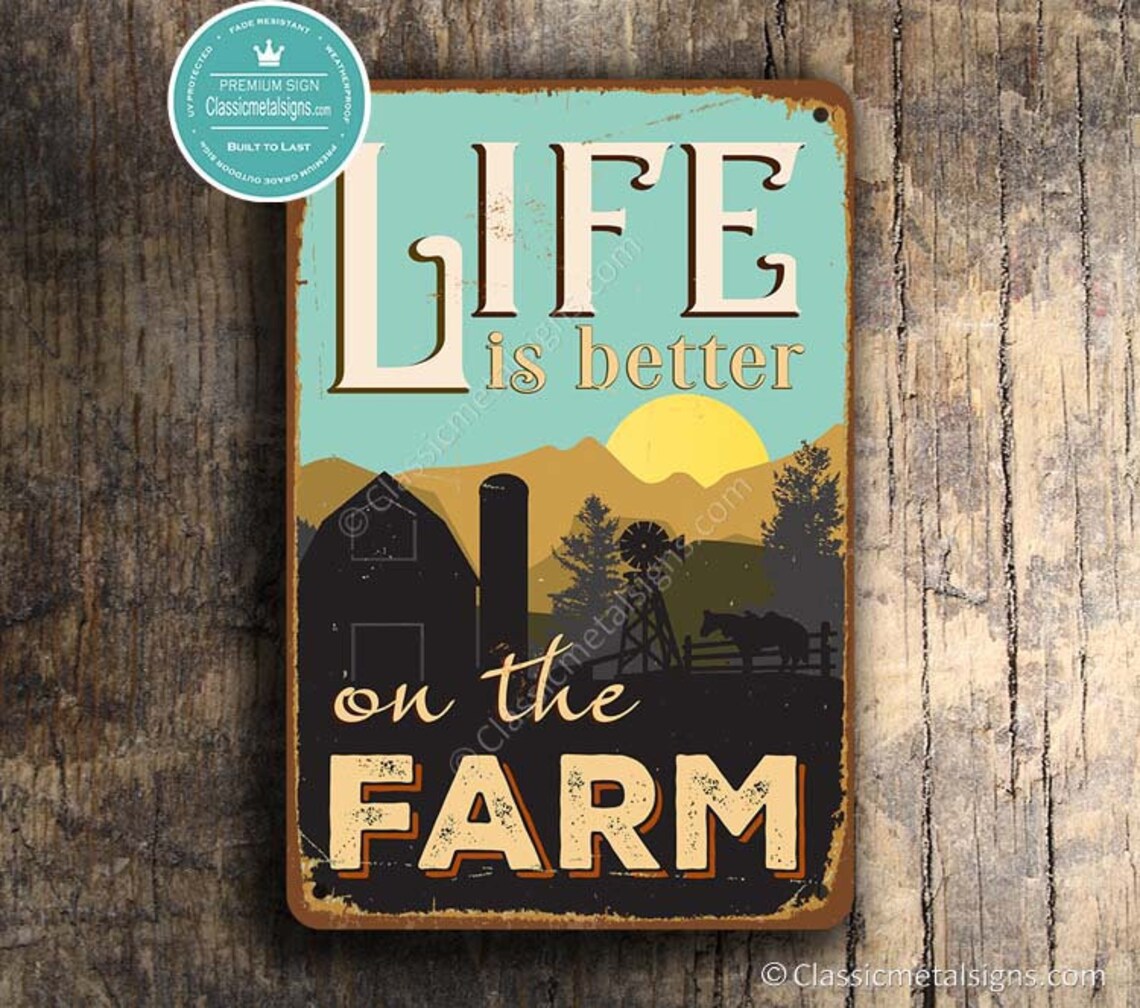 FARM SIGN Life Better on the Farm Vintage Style Farm Farm - Etsy