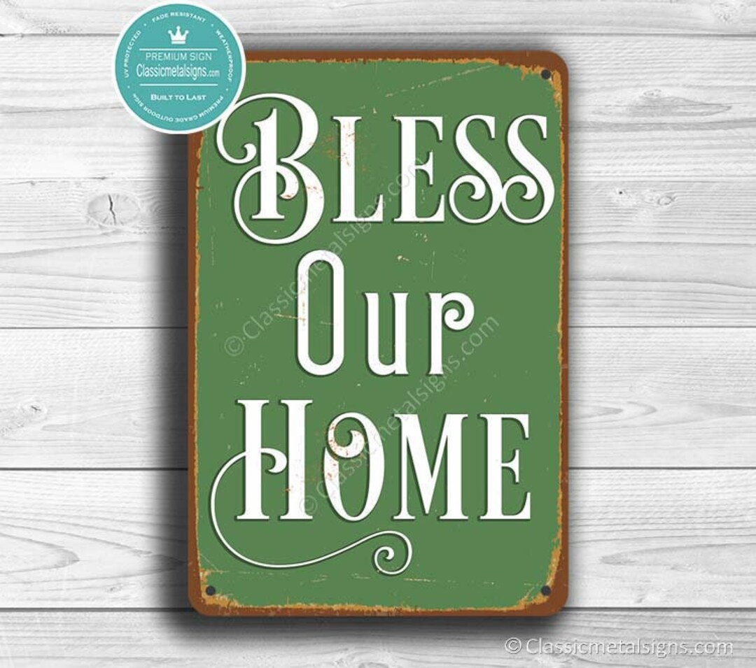BLESS OUR HOME Sign, Bless Our Home Signs, Vintage Style Bless Our Home ...