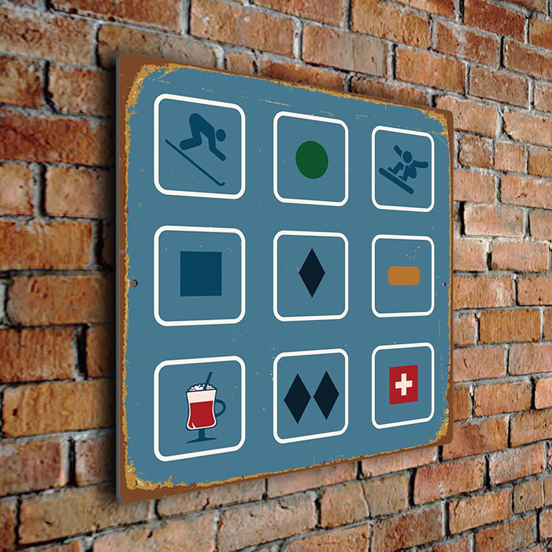 Ski Symbol Sign, Ski Trail Signs, Ski Slope Signage, Ski Resort Signs ...