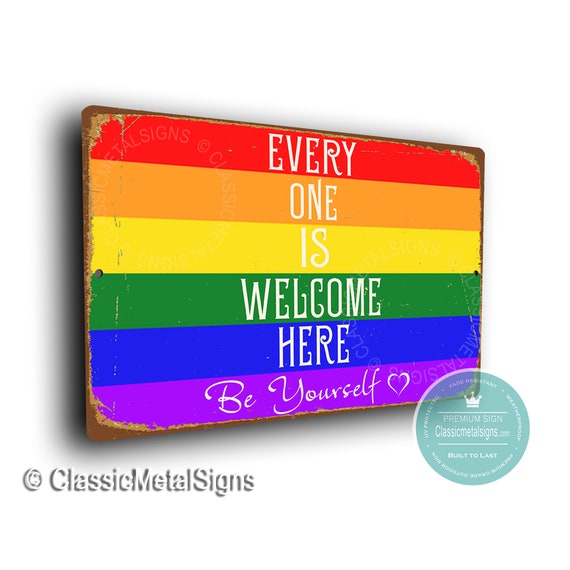 Everyone is Welcome Here Sign Inclusion Sign LGBT LGBTQ - Etsy