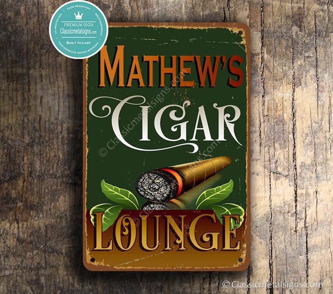Custom CIGAR LOUNGE SIGN Vintage Style Cigar Lounge Sign - Etsy UK