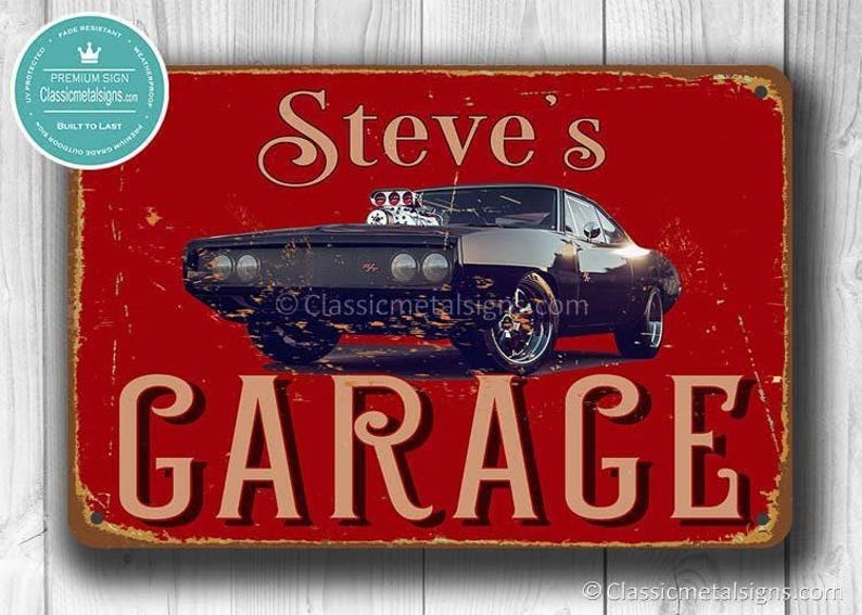 Personalized Dodge Charger Garage Sign: Vintage Style Car Lover Gift - Etsy