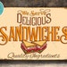 SANDWICHES RESTAURANT SIGN, Restaurant Sign, Cafe Sign, Vintage Style ...