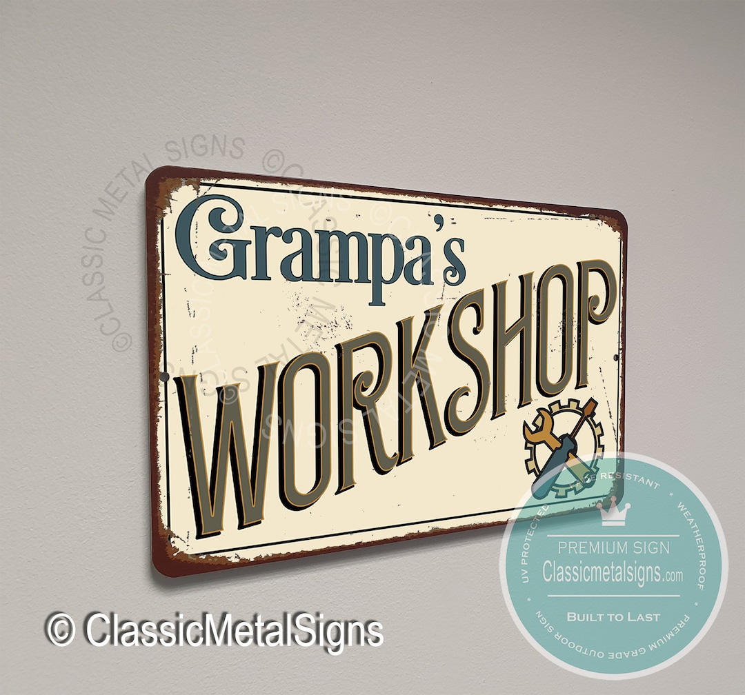 Gift for Grampa Grampa's Workshop Sign Gift for Grampa - Etsy