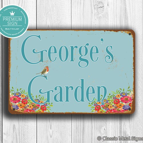 CUSTOM GARDEN SIGN Personalized Garden Sign Vintage Style - Etsy