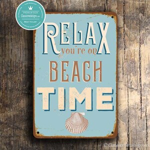 RELAX You're on BEACH TIME Sign, Vintage Style Beach Time Sign, Beach ...
