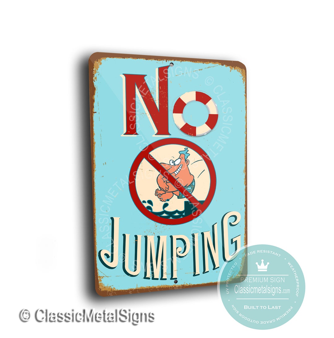 POOL SIGNS, No Jumping Pool Signs, No Jumping , Swimming Pool Decor ...