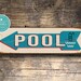 POOL SIGN, Pool Direction Signs, Vintage Style Pool Sign, Pool Signs ...