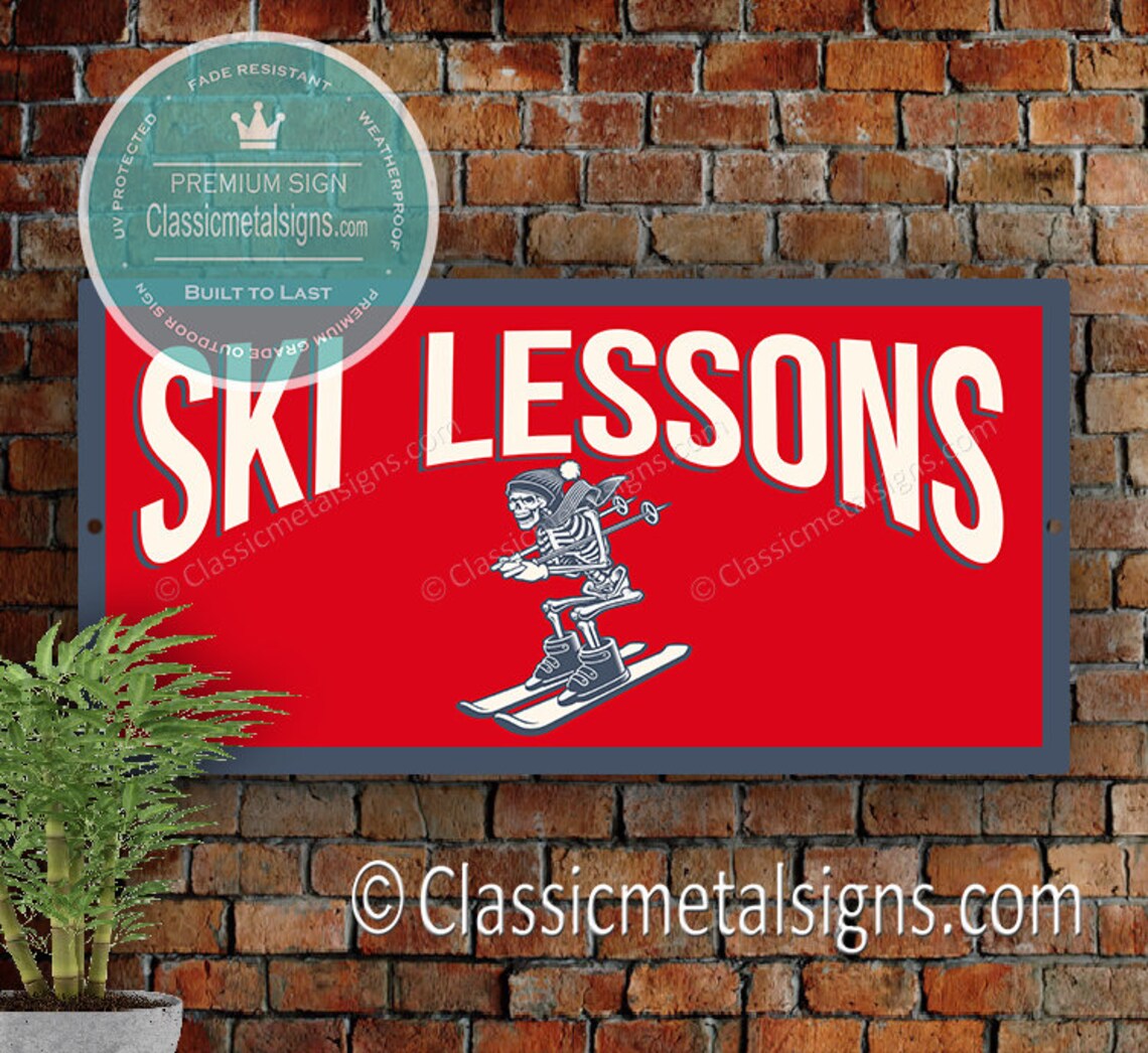 SKI LESSONS SIGN Ski Decor Winter Signs Ski Lessons Sign - Etsy