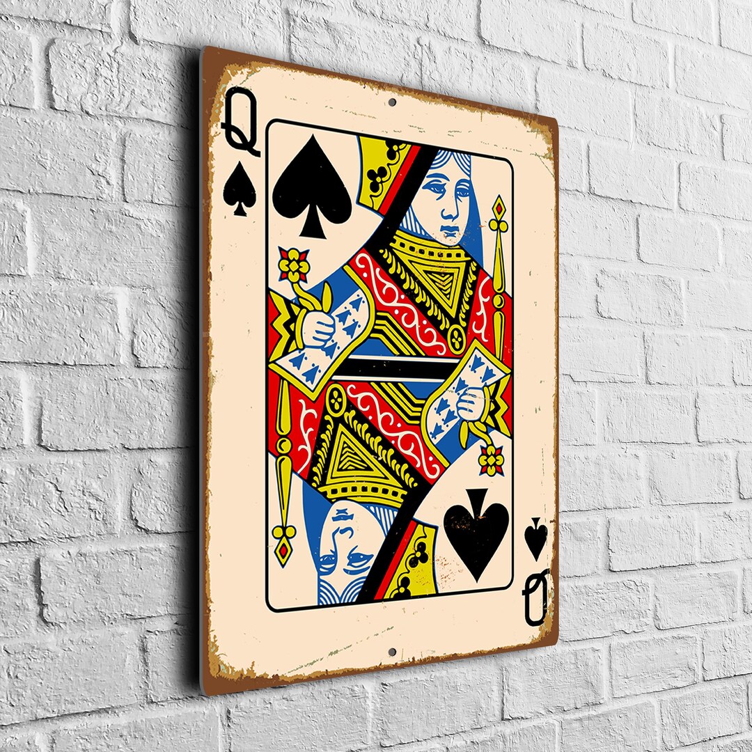 QUEEN of SPADES Wall Sign, Vintage Style Queen of Spades Wall Signs ...