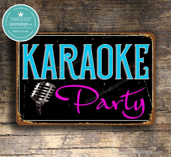 KARAOKE PARTY SIGN Karaoke Signs Vintage style Karaoke Sign | Etsy