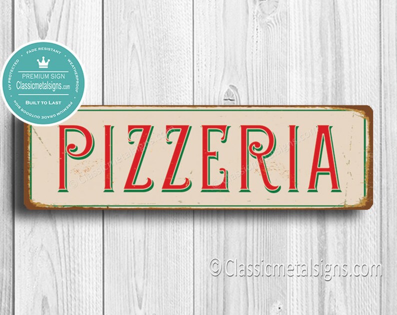 PIZZERIA SIGN Pizzeria Signs Pizzeria Vintage Style - Etsy