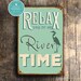 Relax You're on River Time Sign: Vintage Style Aluminum Composite Decor ...